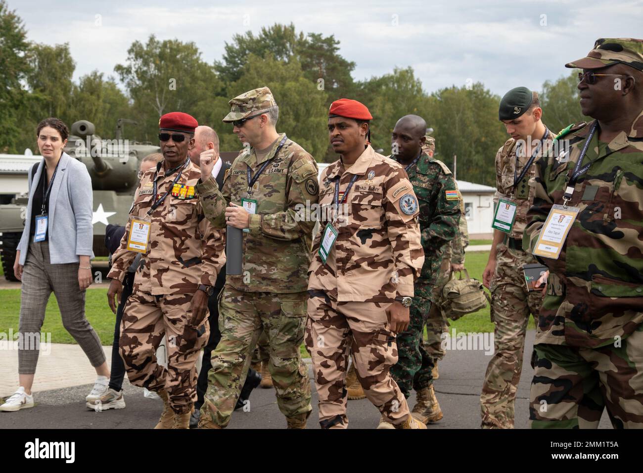 U.S. Army Soldier, and Chadian soldiers interact following a tour of ...