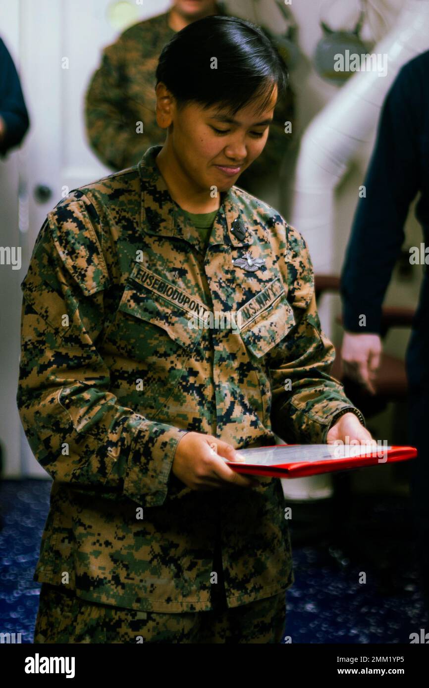 U.S. Navy hospital corpsman 2nd class Joelle Eusebiodupont, with CLB 31 ...
