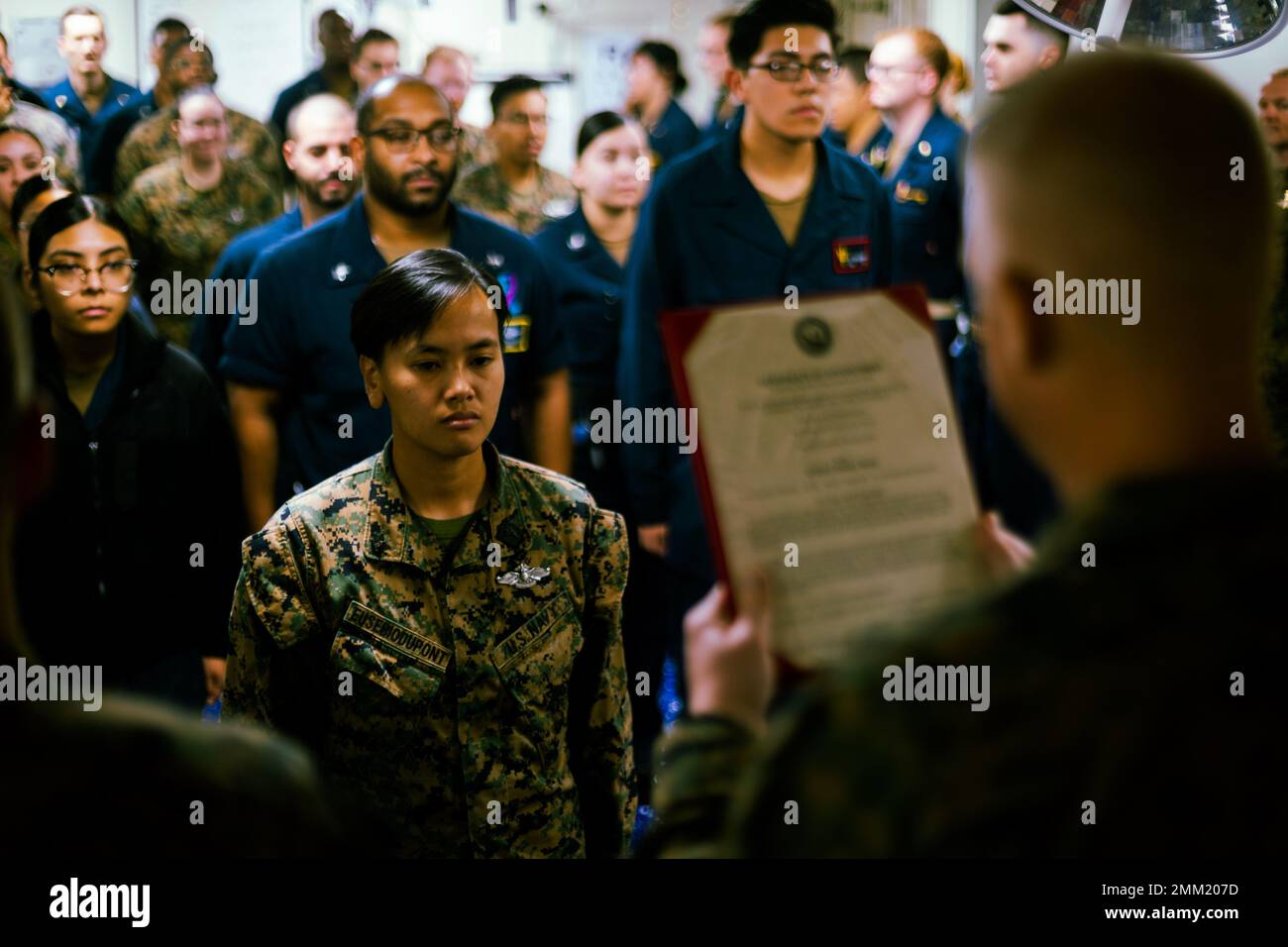 U.S. Navy hospital corpsman 3rd class Joelle Eusebiodupont, with Combat ...
