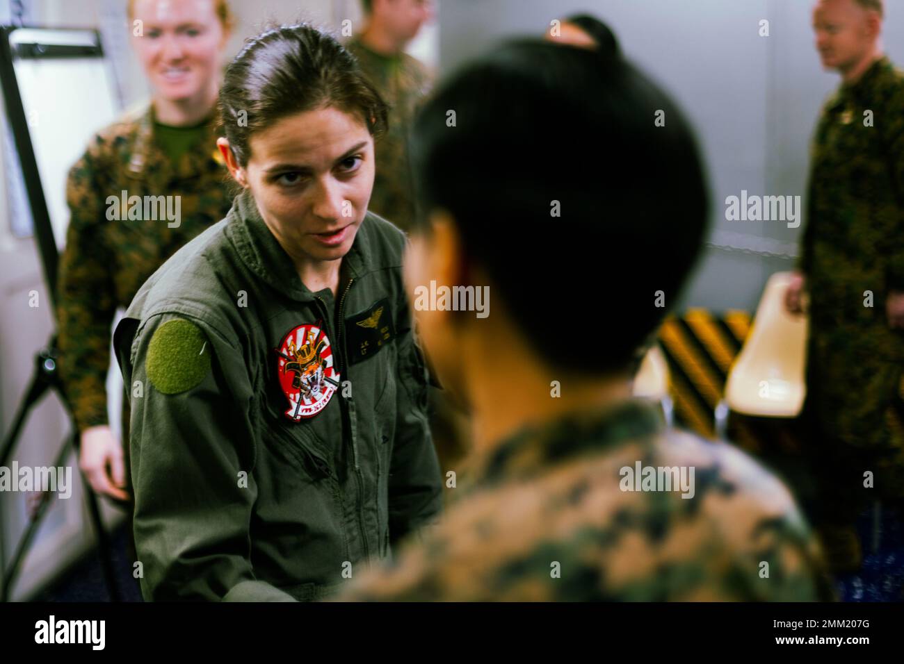 U.S. Navy Lt. Jessica Prock, a flight surgeon with Marine Medium ...