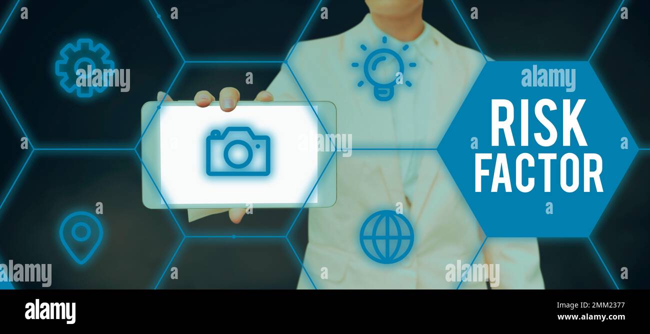 Conceptual caption Risk Factor. Business concept Something that rises ...