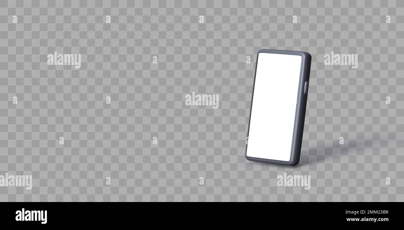 Mobile phone mock up in 3D style isolated on transparent background ...