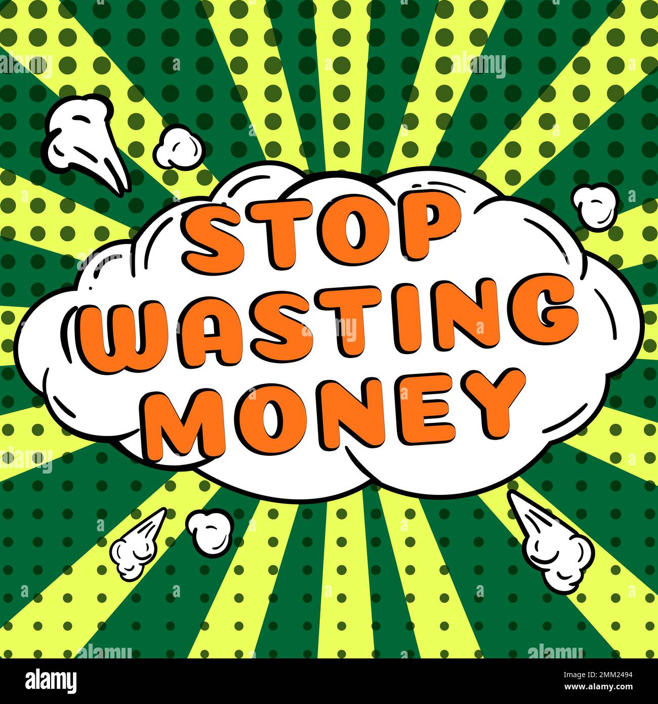 Hand writing sign Stop Wasting Money. Internet Concept advicing person ...