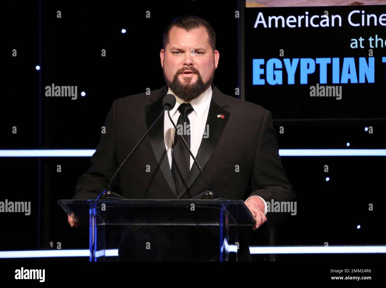 Jacob Schick speaks at the American Cinematheque Award ceremony ...