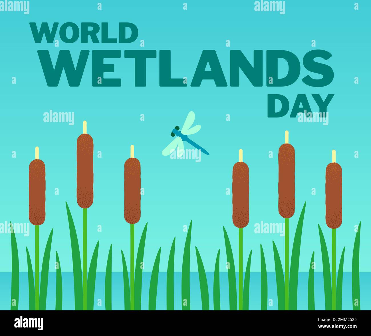 World Wetlands Day Banner Flat Design Vector Illustration Water With