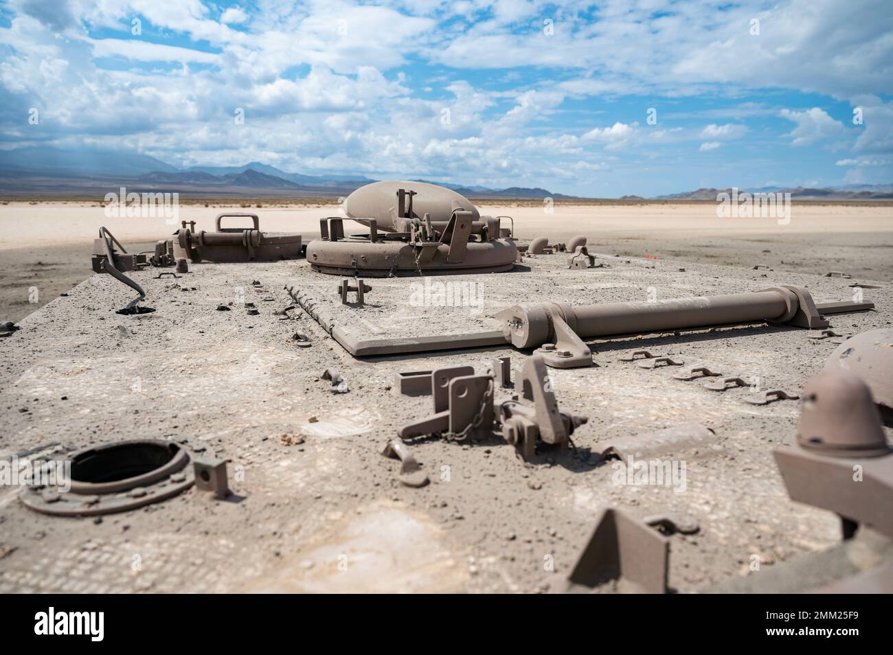 An armored target used to evaluate Cluster Bomb Unit bomblet dispersion ...