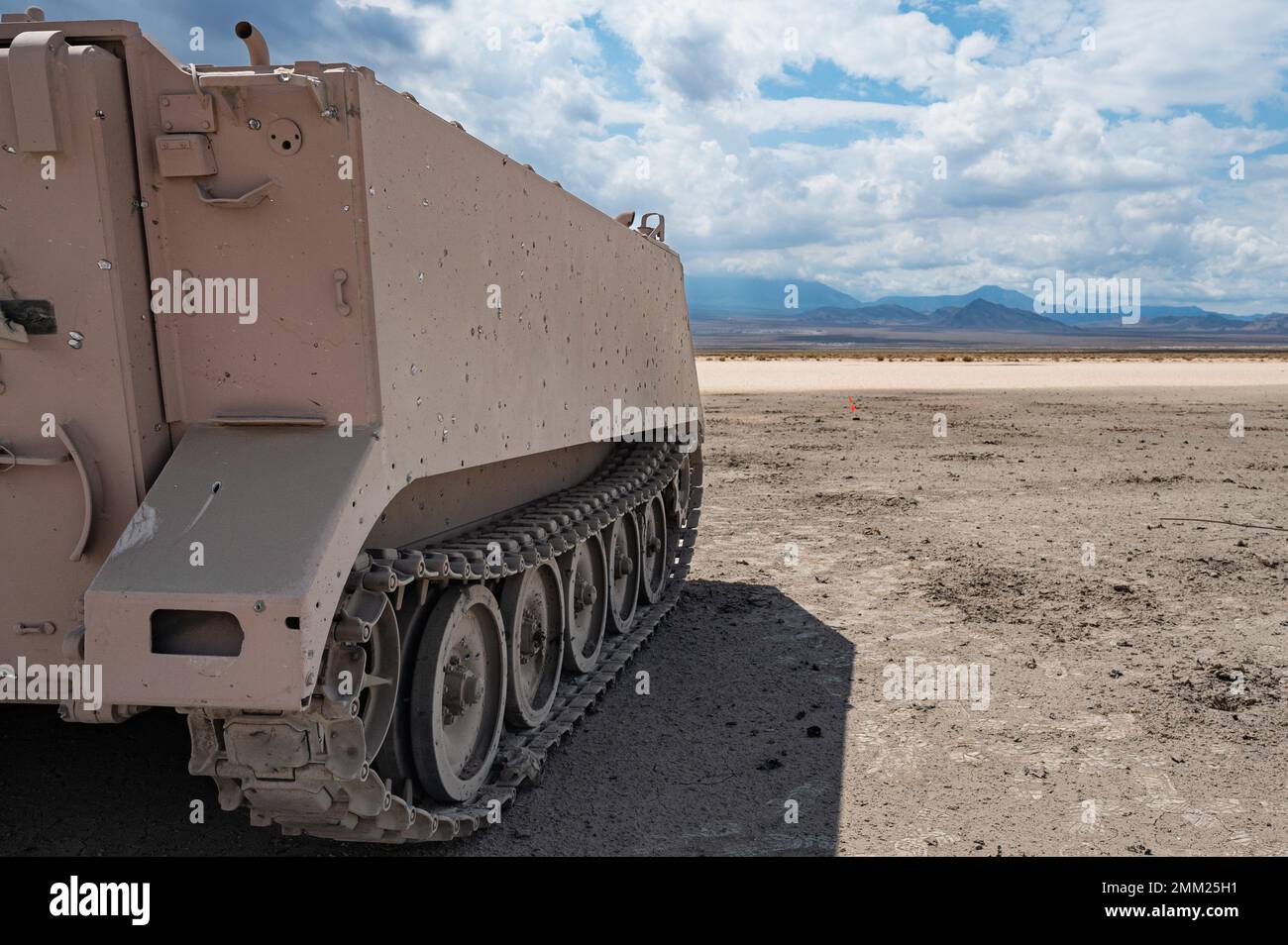 An armored target used to evaluate Cluster Bomb Unit bomblet dispersion ...
