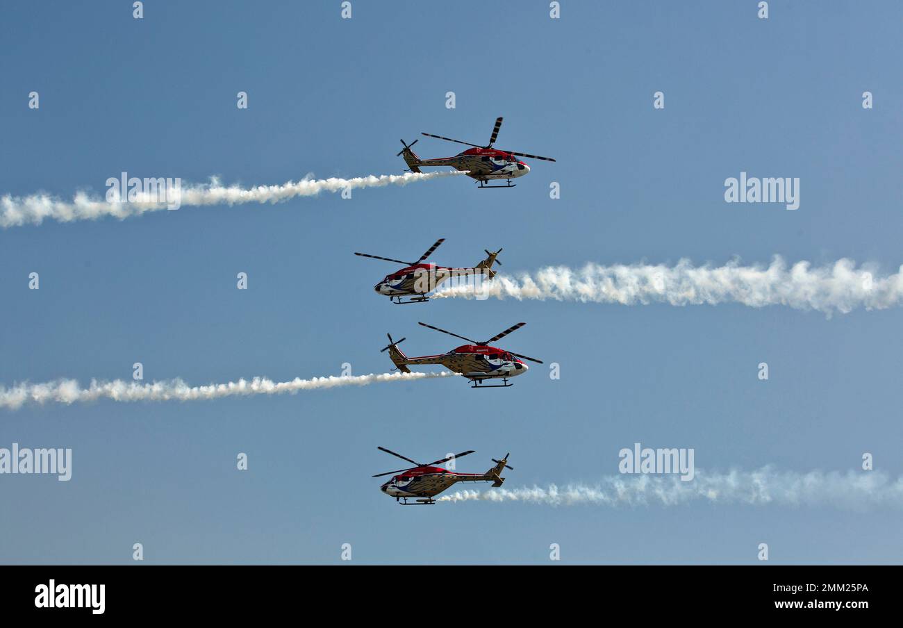 In this Nov. 29, 2018, file photo, Indian Air Force (IAF) Sarang ...