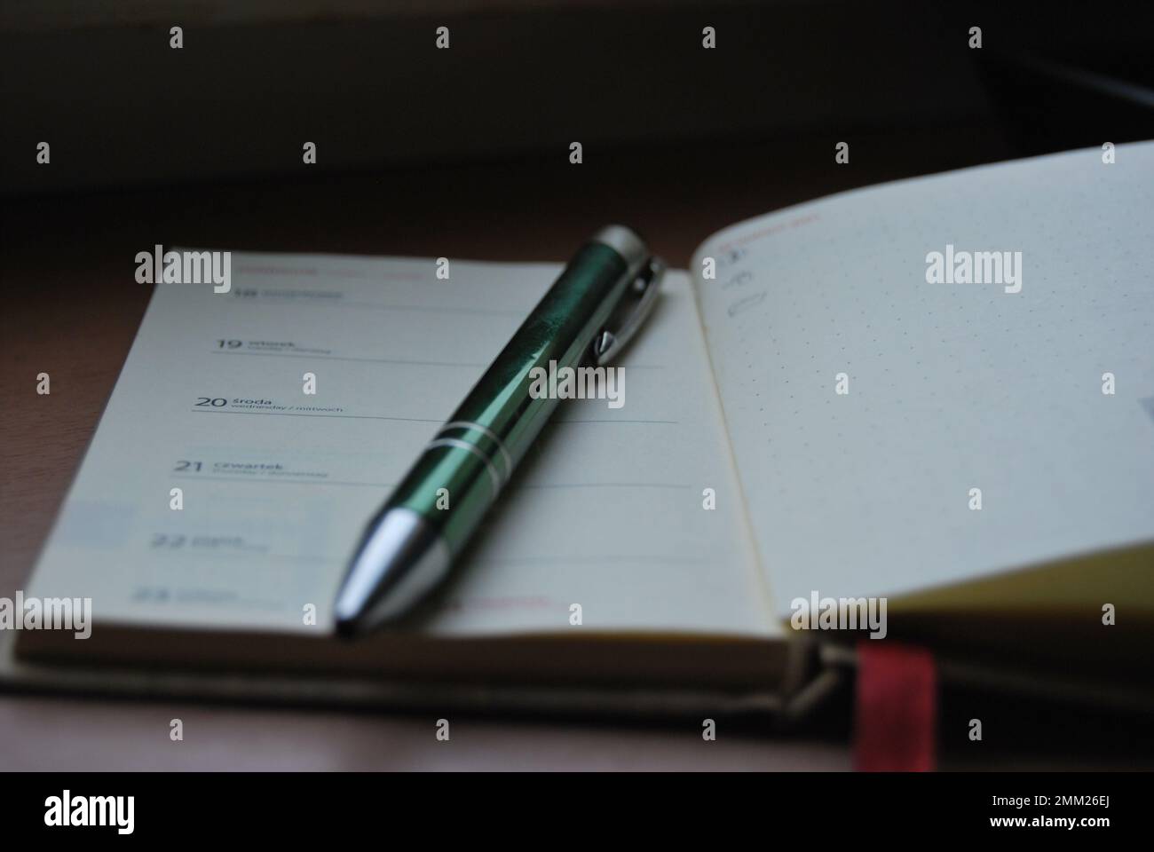 pen and calendar Stock Photo - Alamy