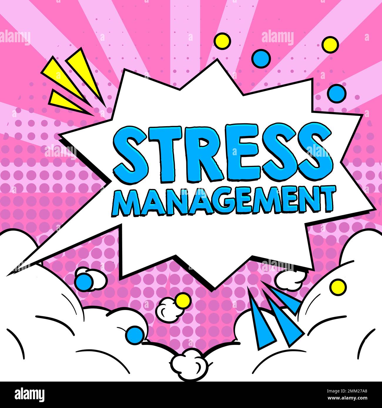 Text caption presenting Stress Management. Business overview learning ...
