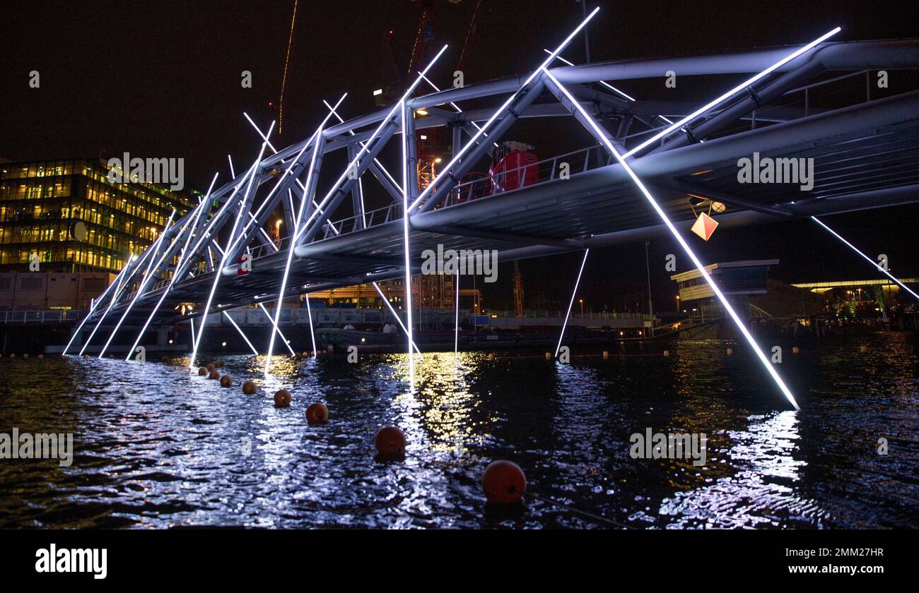 Mr. J.J. Van Der Veldebrug by Peter Vink is seen during a boat tour of ...