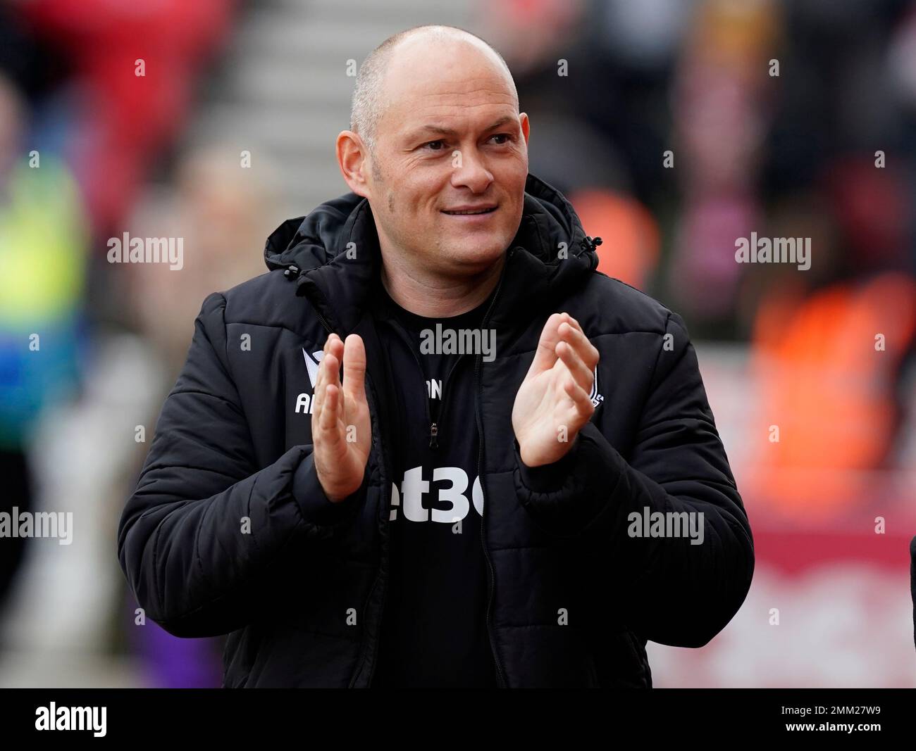 Stoke, UK. 29th Jan, 2023. Alex Neil manager of Stoke City during the ...