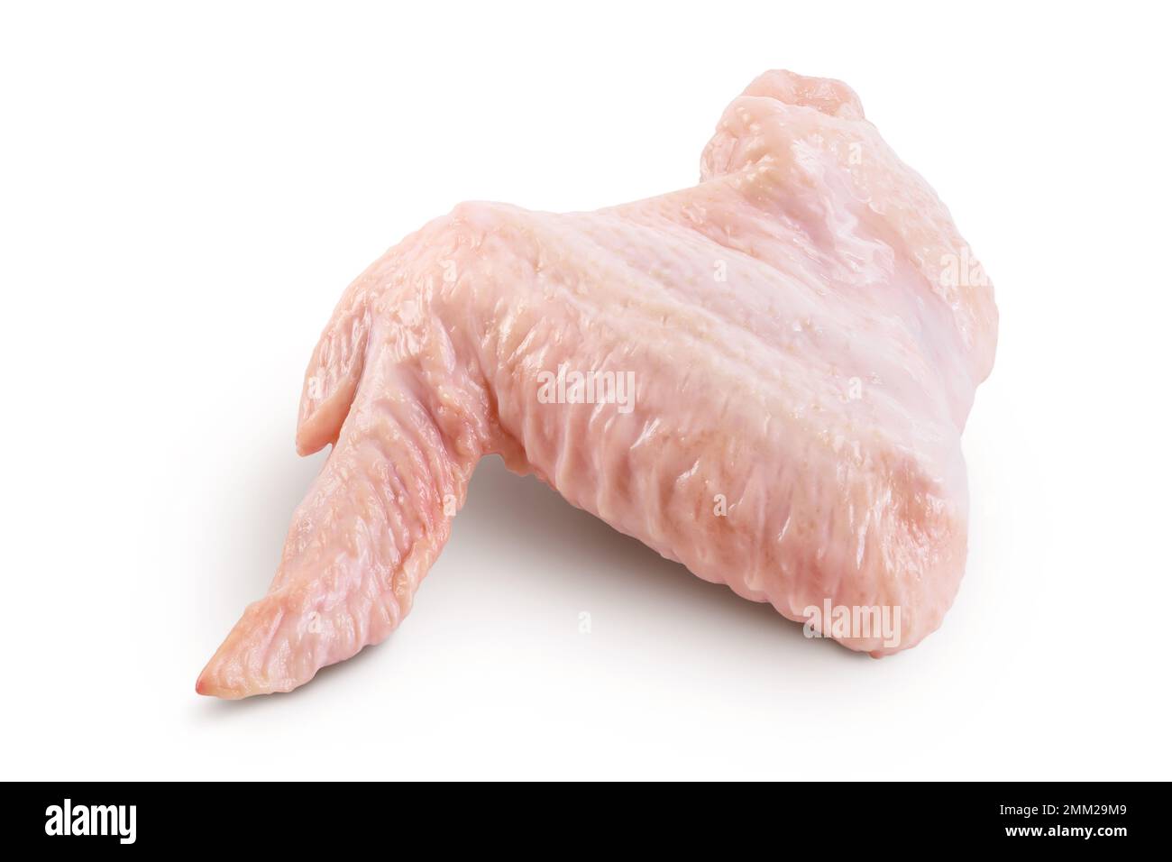 Raw chicken wings isolated on white background with full depth of field ...