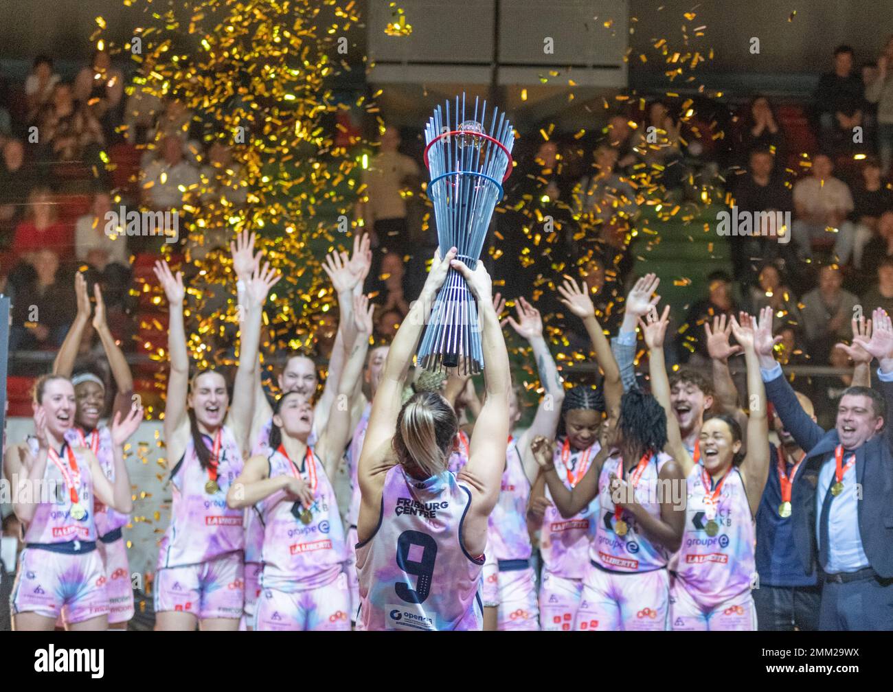 Montreux Switzerland, 01/29/2023: The BCF Elfic Bribourg team ...