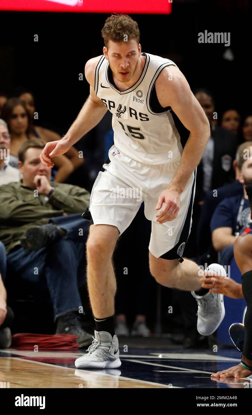 San Antonio Spurs' Jakob Poeltl of Austria plays against the Minnesota ...