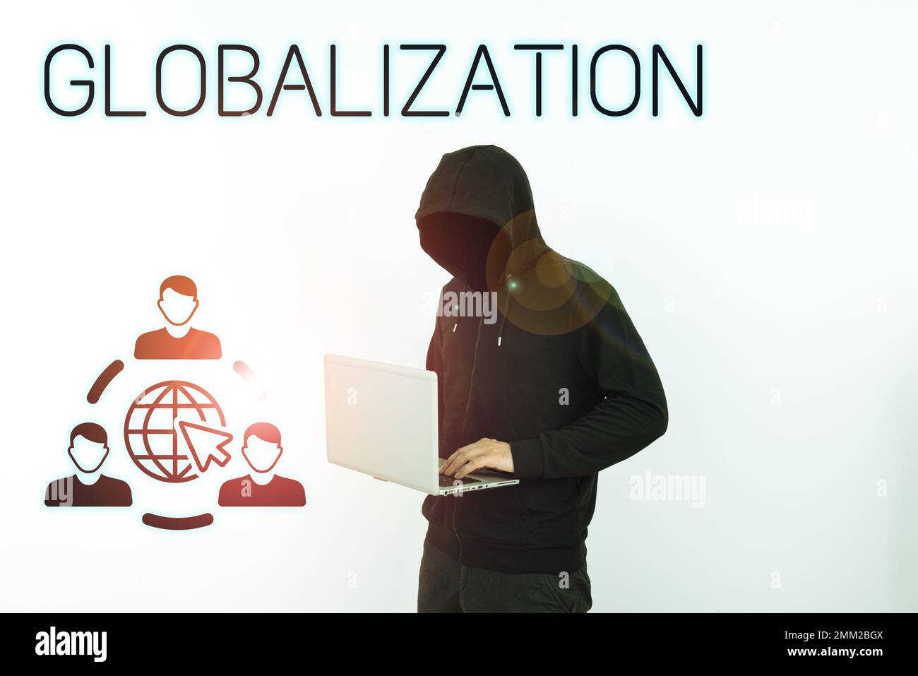 Text caption presenting Globalization. Internet Concept development of ...