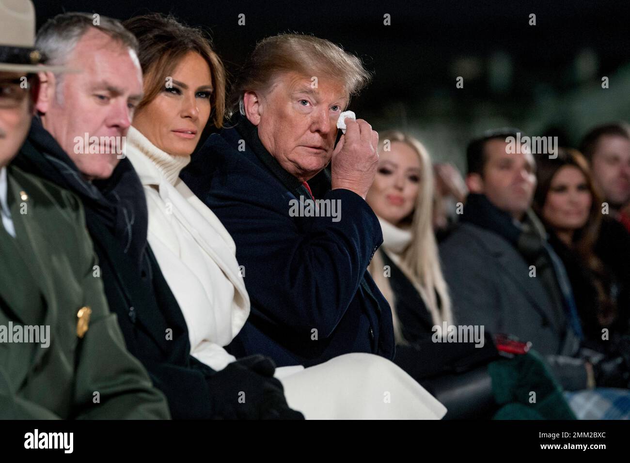 President Donald Trump, accompanied by first lady Melania Trump, second ...