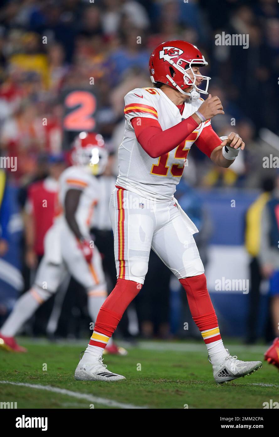Kansas City Chiefs quarterback Patrick Mahomes in action during the ...