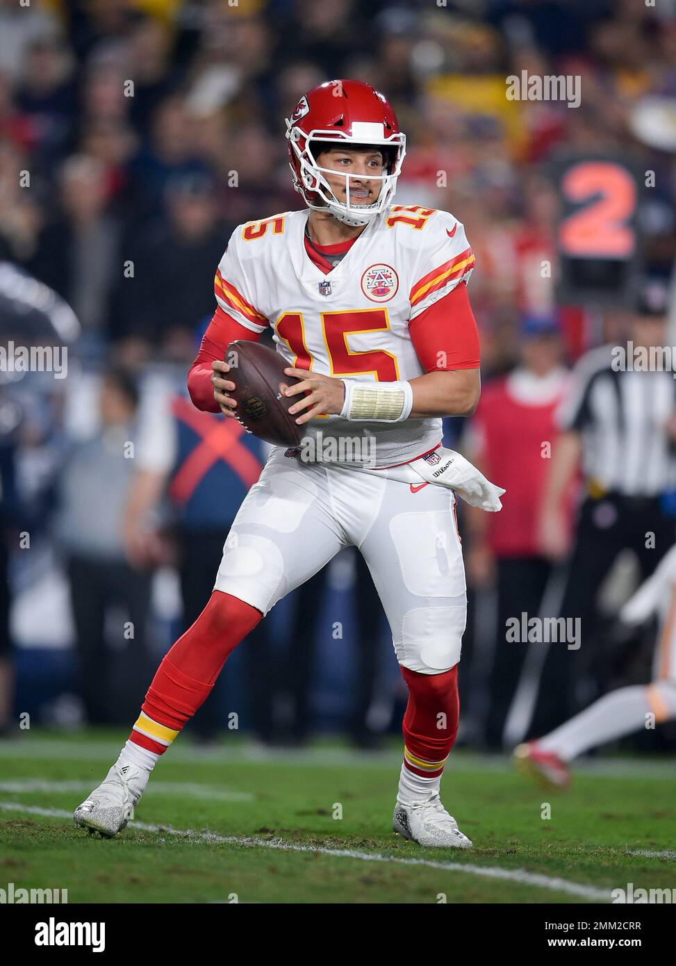 Kansas City Chiefs quarterback Patrick Mahomes in action during the ...