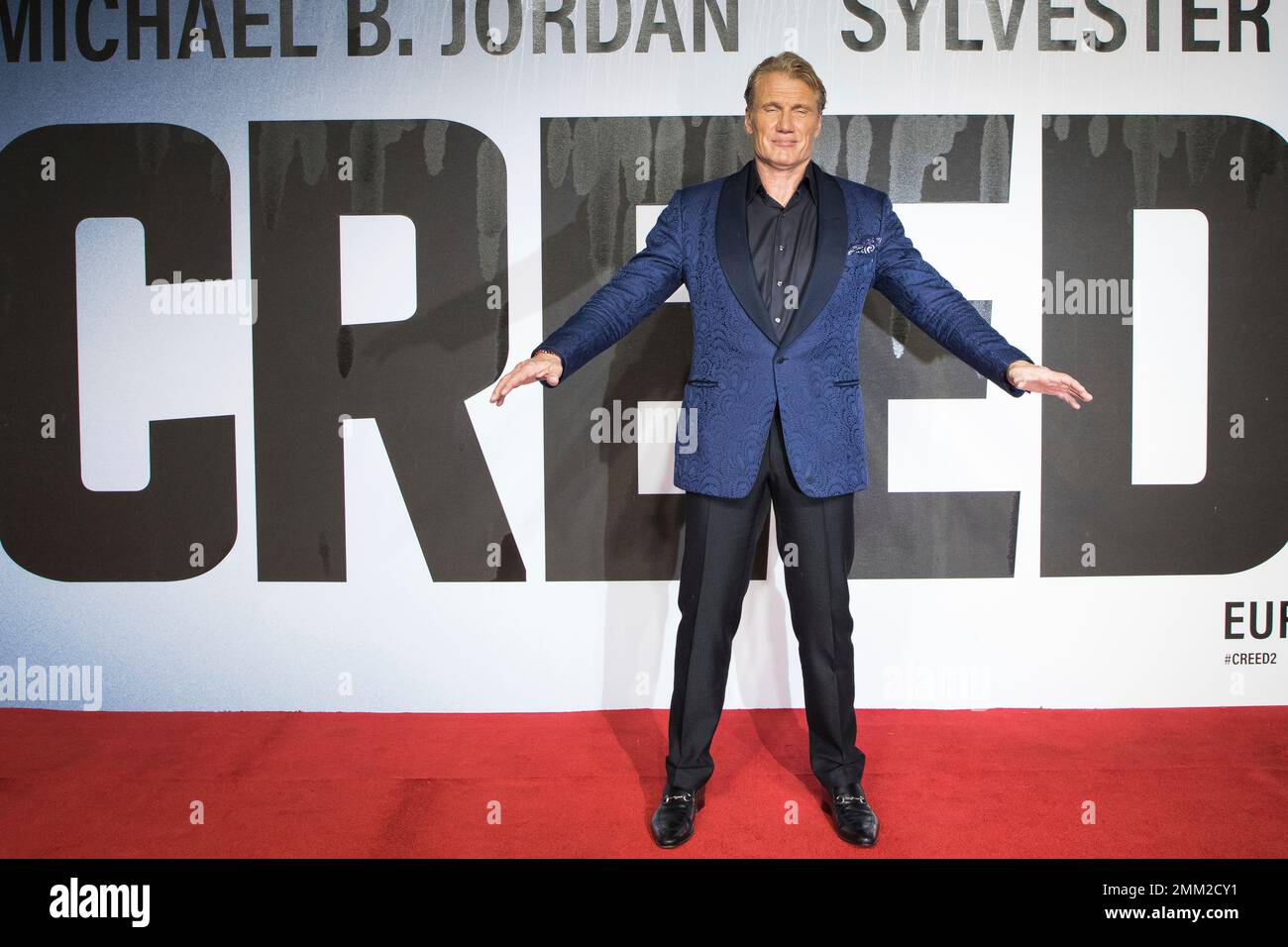 Actor Dolph Lundgren poses for photographers upon arrival at the ...