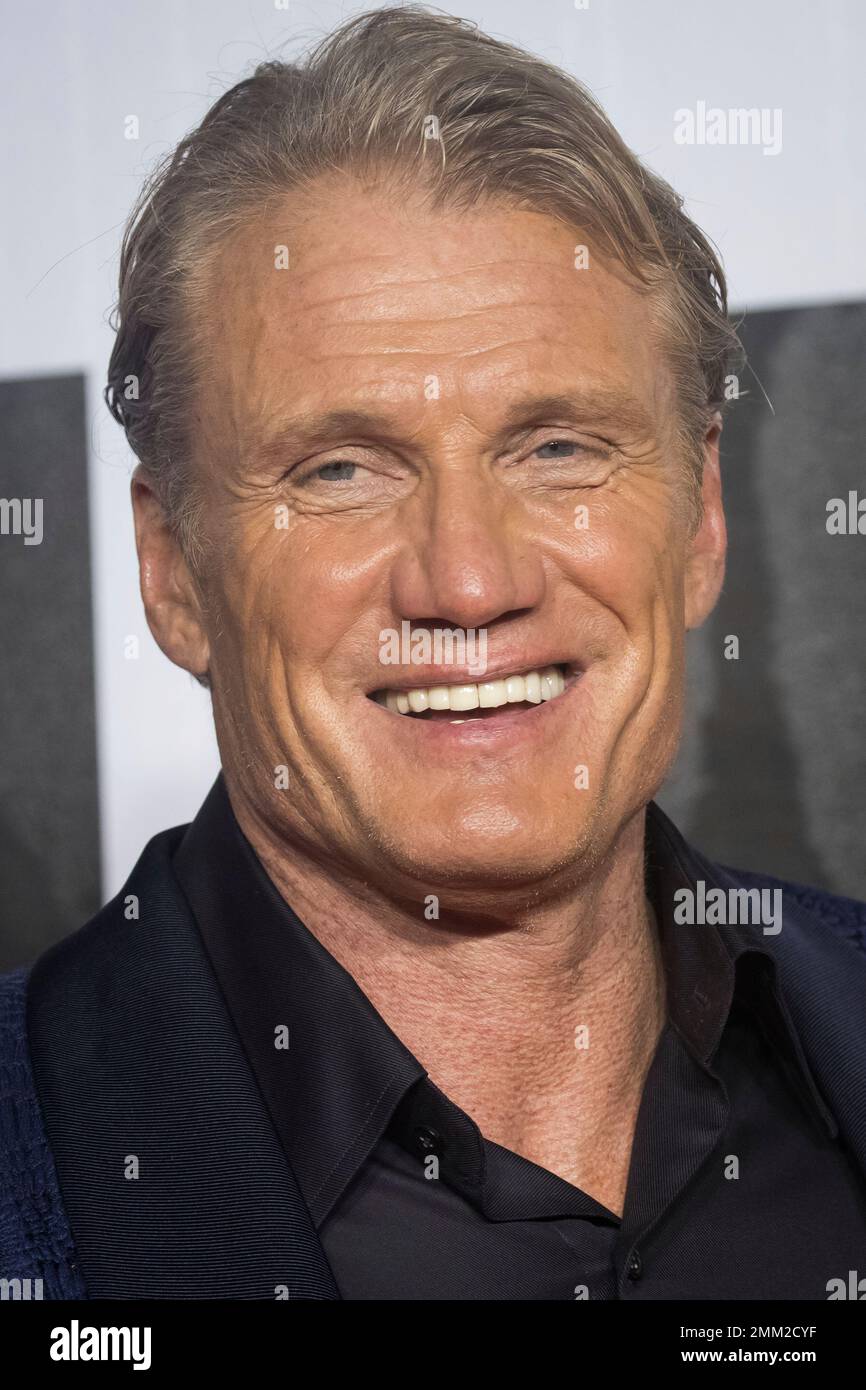 Actor Dolph Lundgren poses for photographers upon arrival at the ...