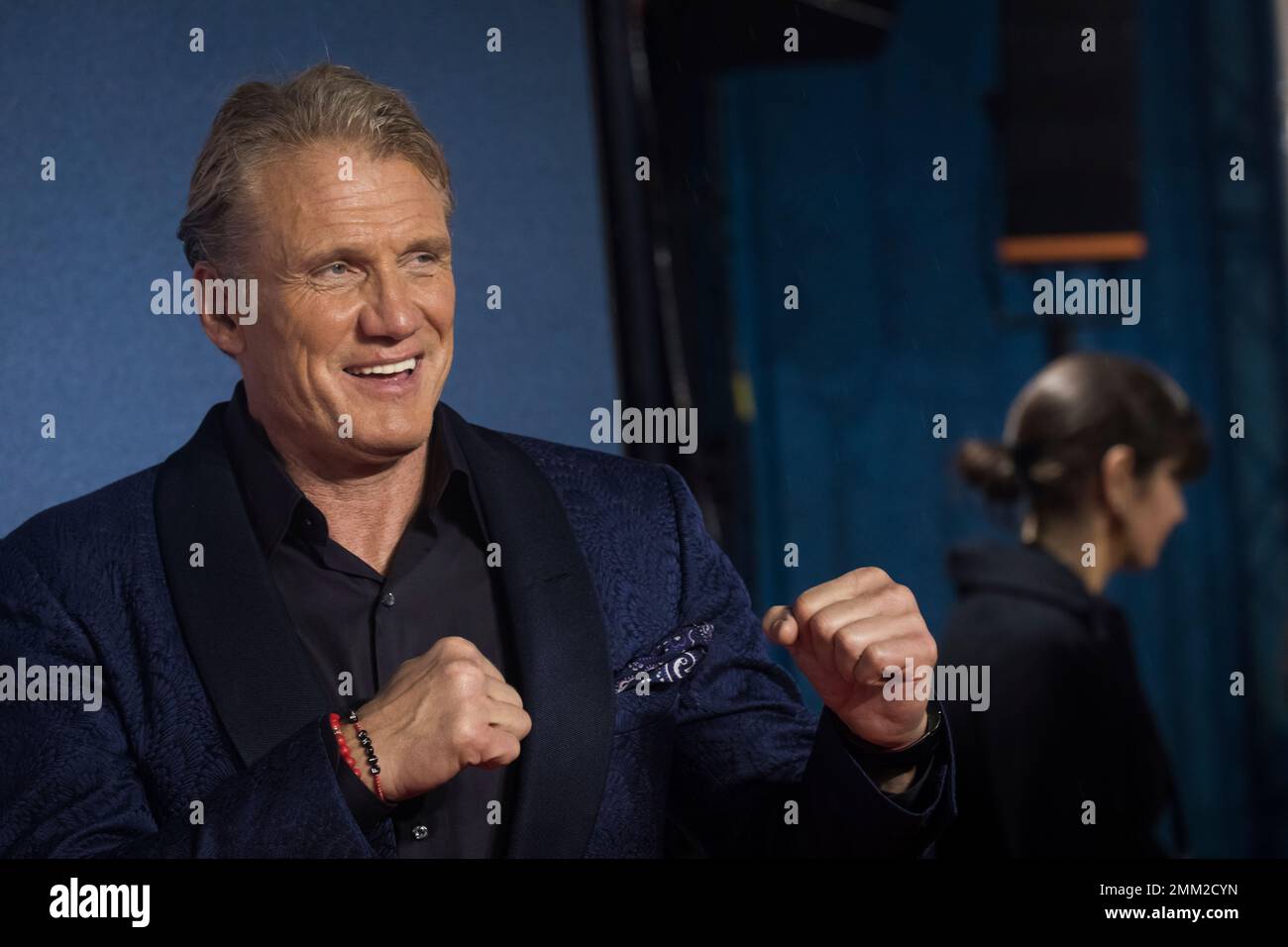 Actor Dolph Lundgren poses for photographers upon arrival at the ...