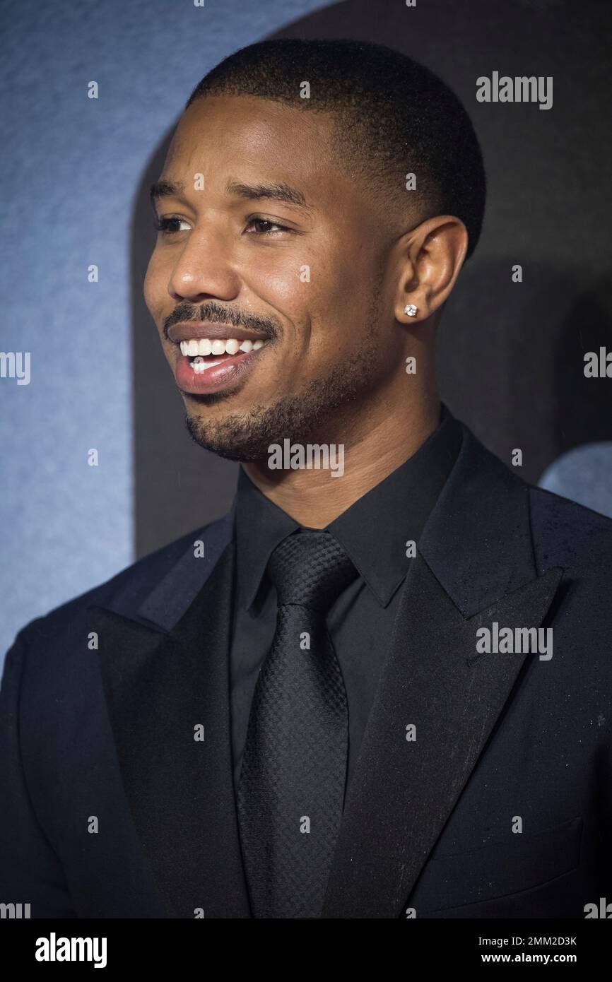 Actor Michael B. Jordan poses for photographers upon arrival at the ...
