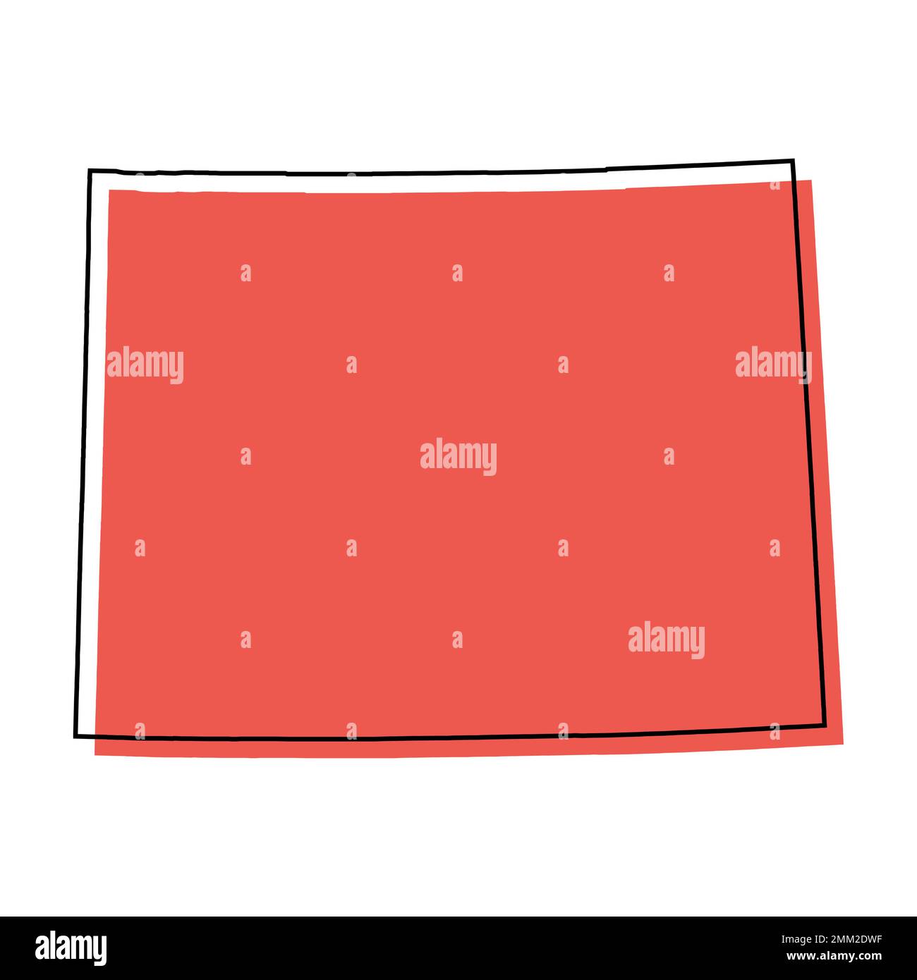 Wyoming map shape, united states of america. Flat concept icon symbol ...