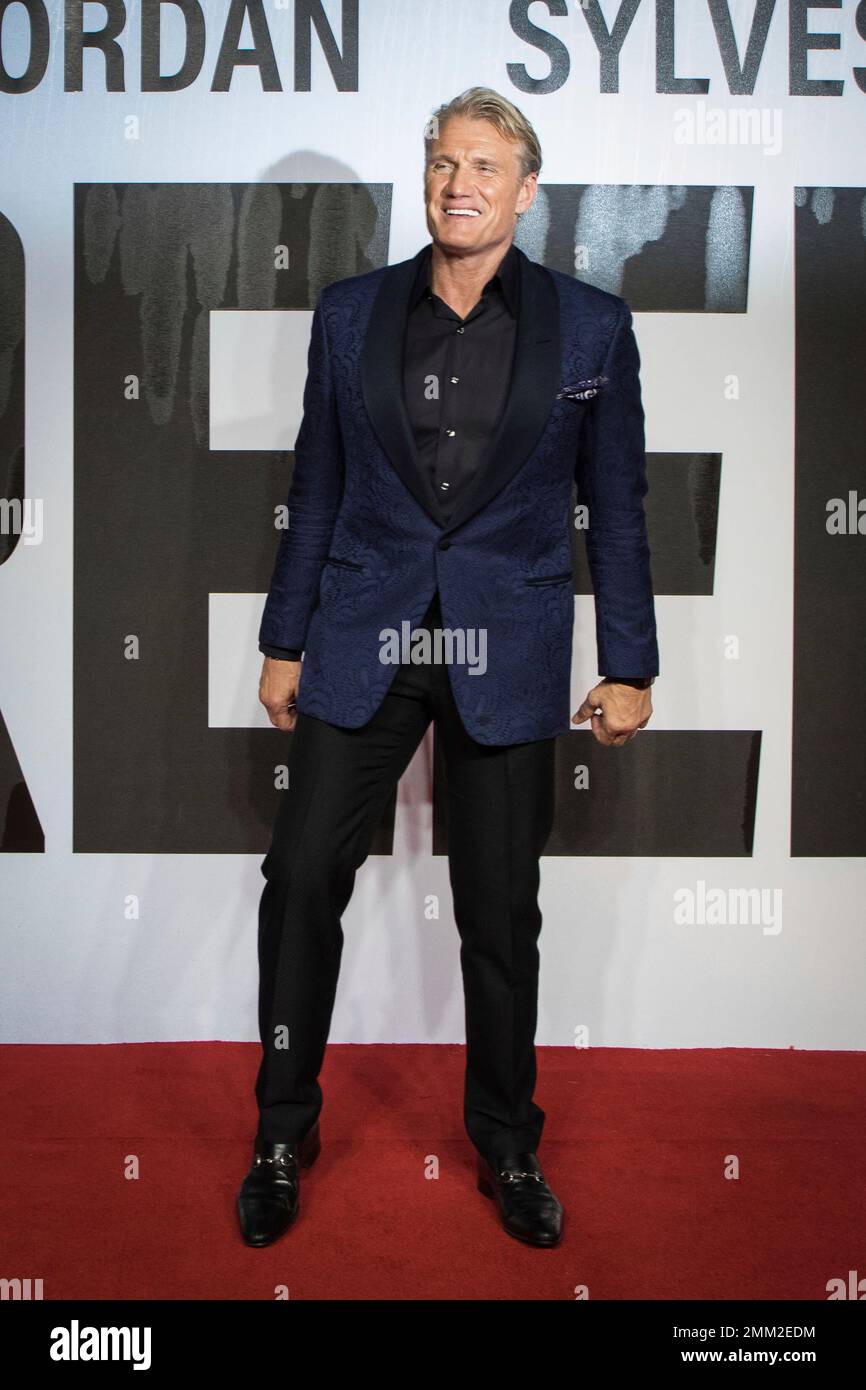 Actor Dolph Lundgren poses for photographers upon arrival at the ...