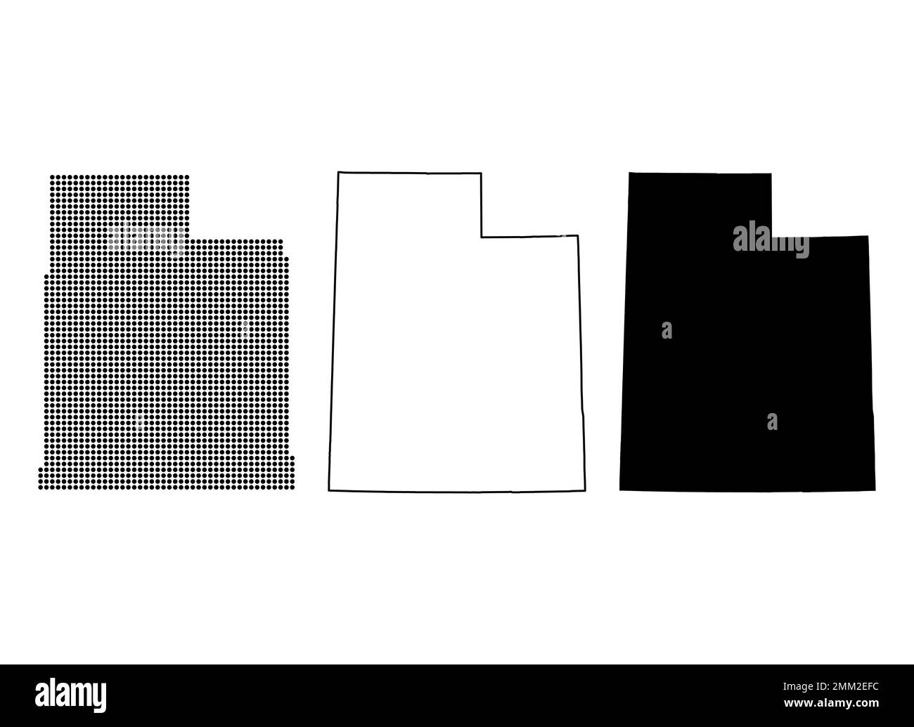 Set of Utah map shape, united states of america. Flat concept icon ...