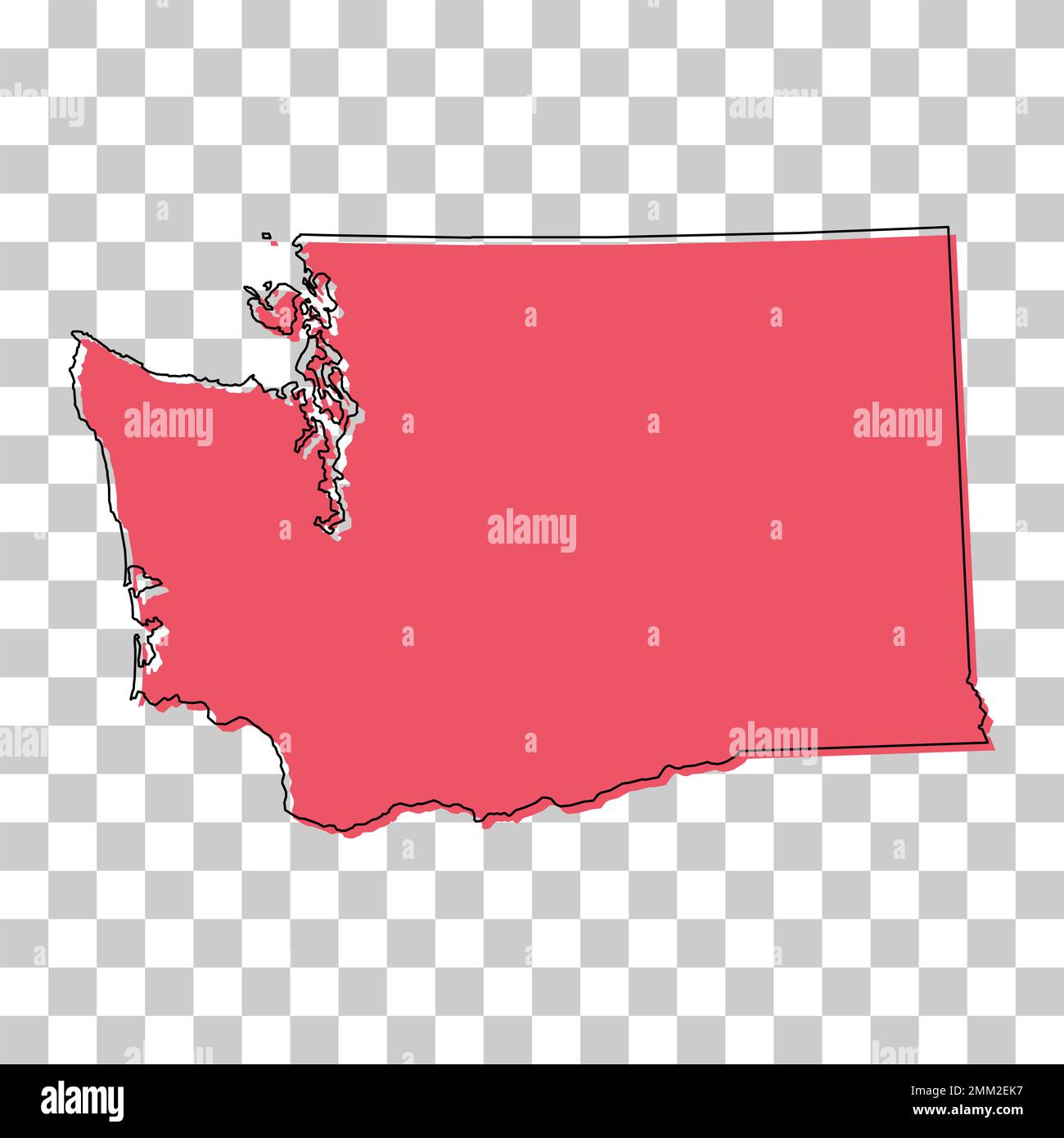 Washington map shape, united states of america. Flat concept icon ...