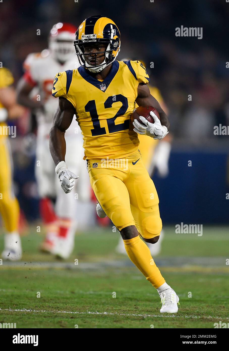 Los Angeles Rams wide receiver Brandin Cooks runs after a catch during ...