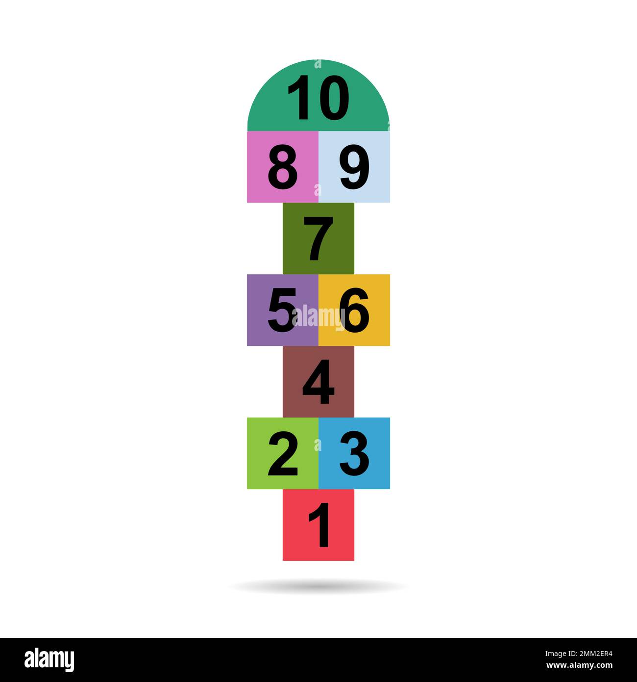 Hopscotch outdoor shadow icon, fun play jump active game kid, street ...