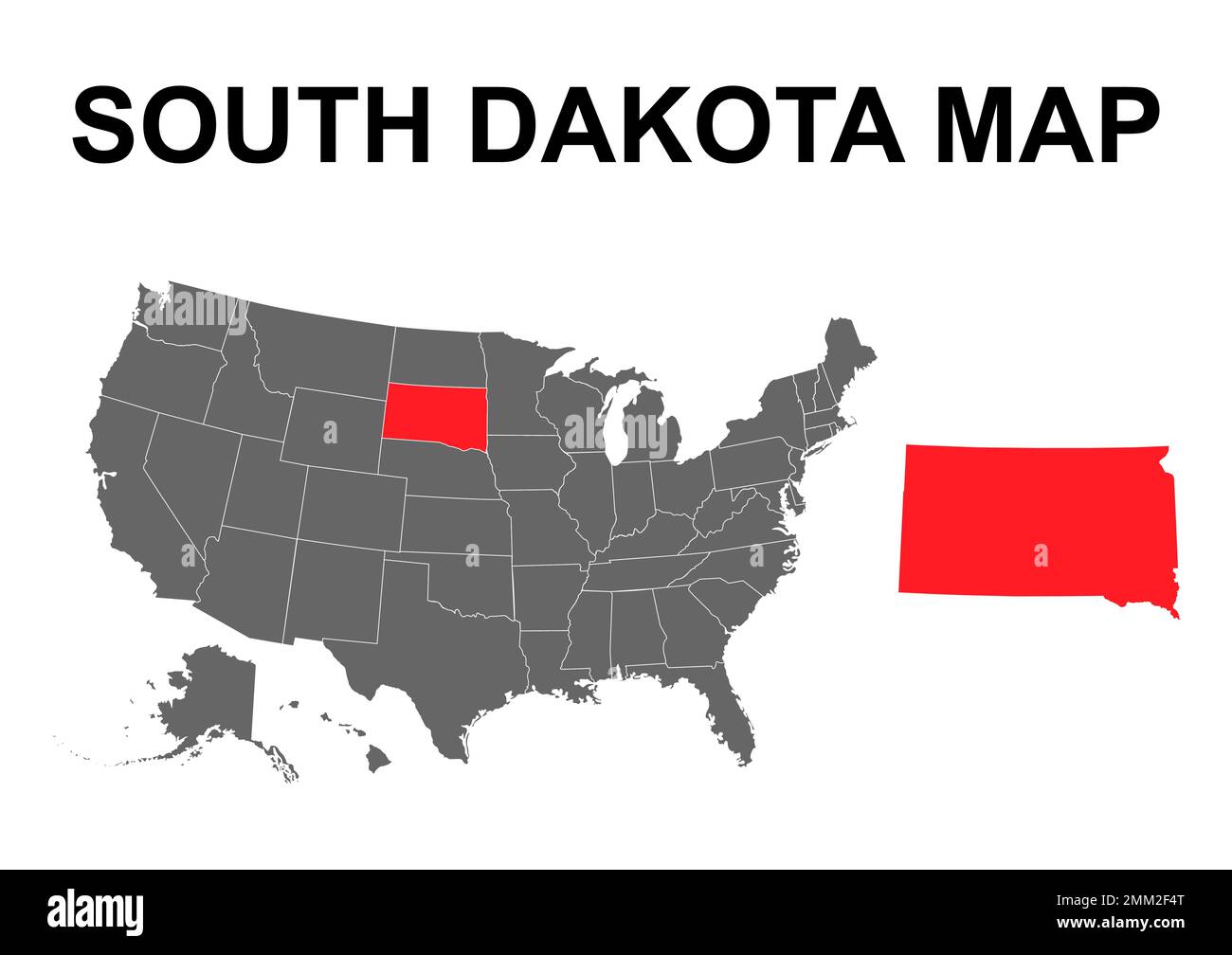 South Dakota map shape, united states of america. Flat concept icon ...
