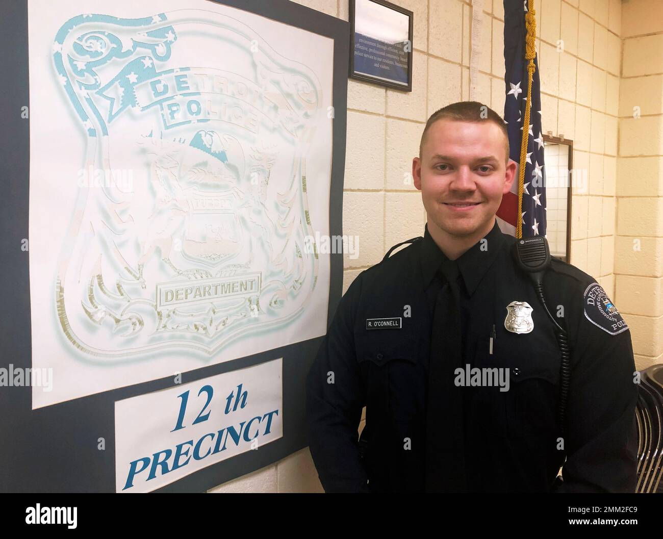 Detroit Police Officer Ryan O'Connell poses for a photo Wednesday, Nov ...