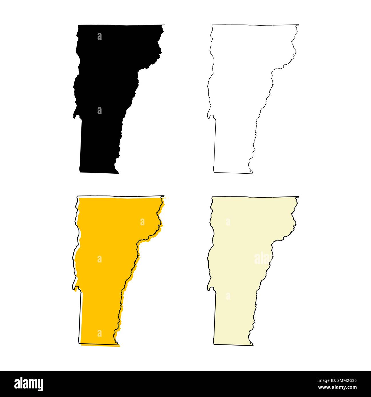 Set of Vermont map shape, united states of america. Flat concept vector ...