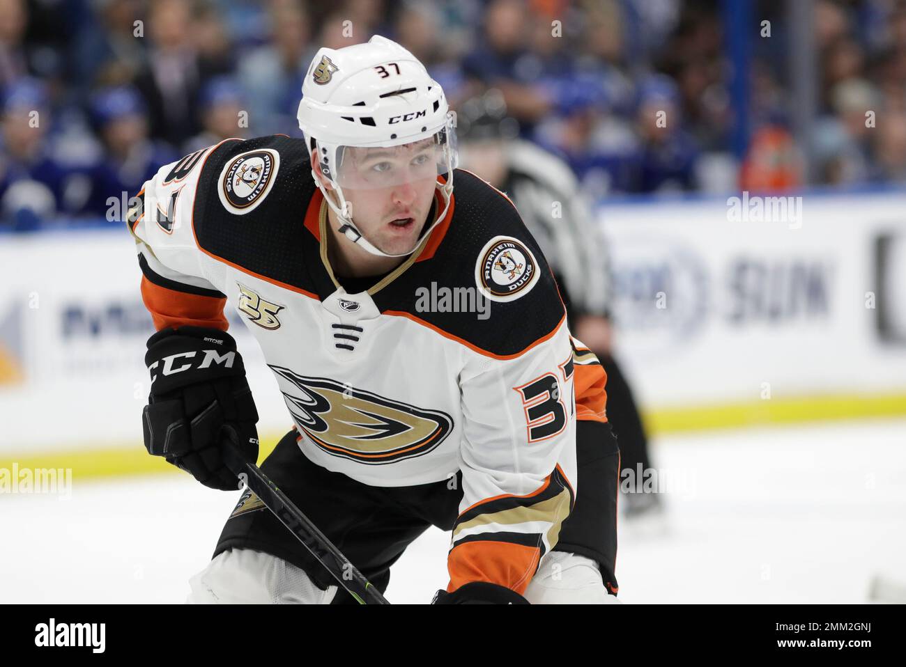 Anaheim Ducks left wing Nick Ritchie (37) during the third period of an ...