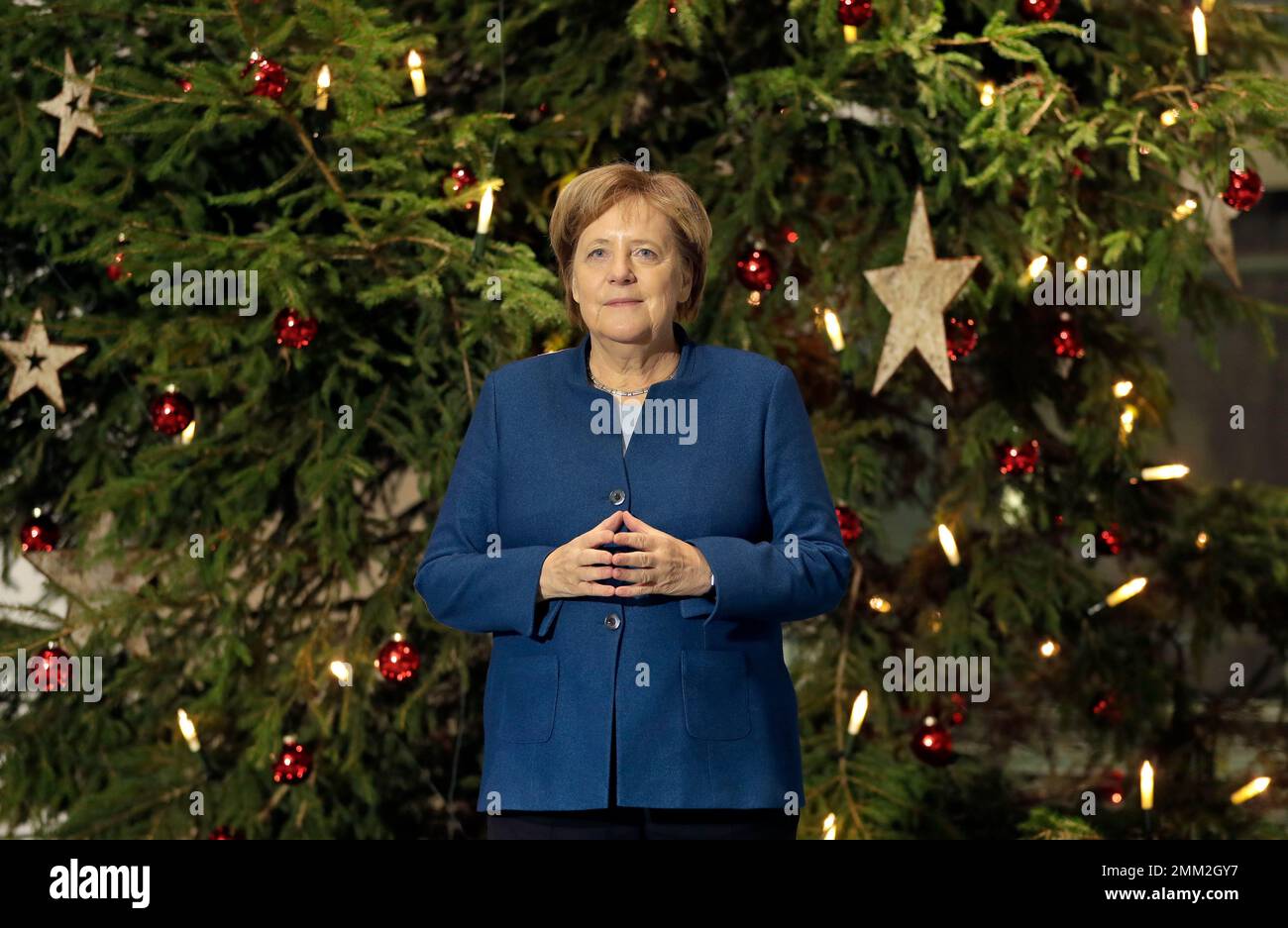 German Chancellor Angela Merkel poses for the media during the official ...
