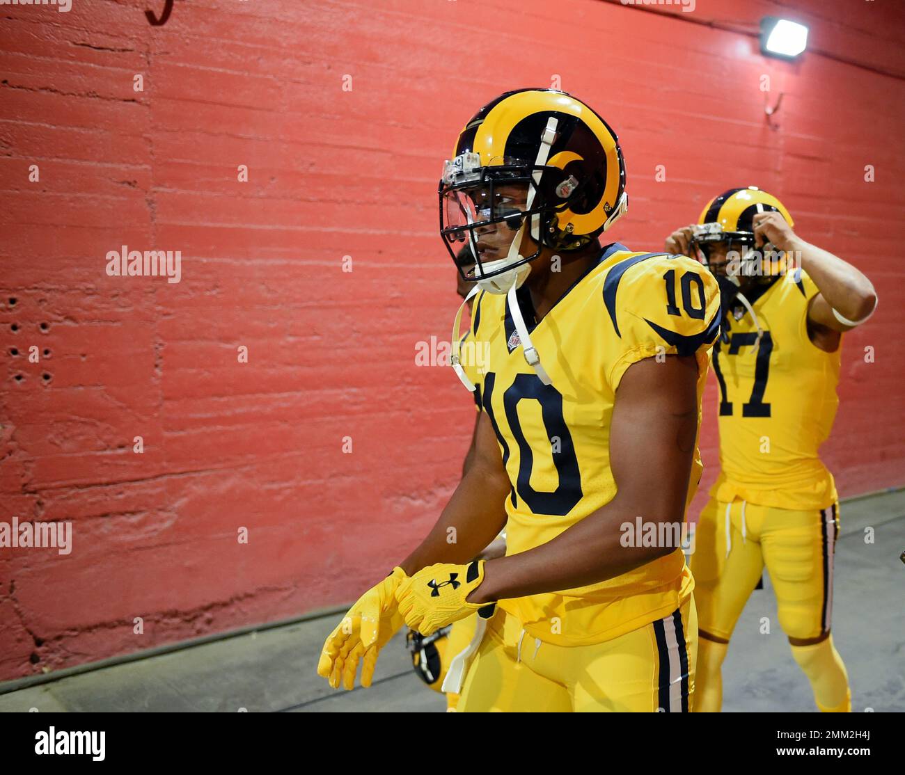 Los Angeles Rams wide receiver Pharoh Cooper walks to the field prior ...