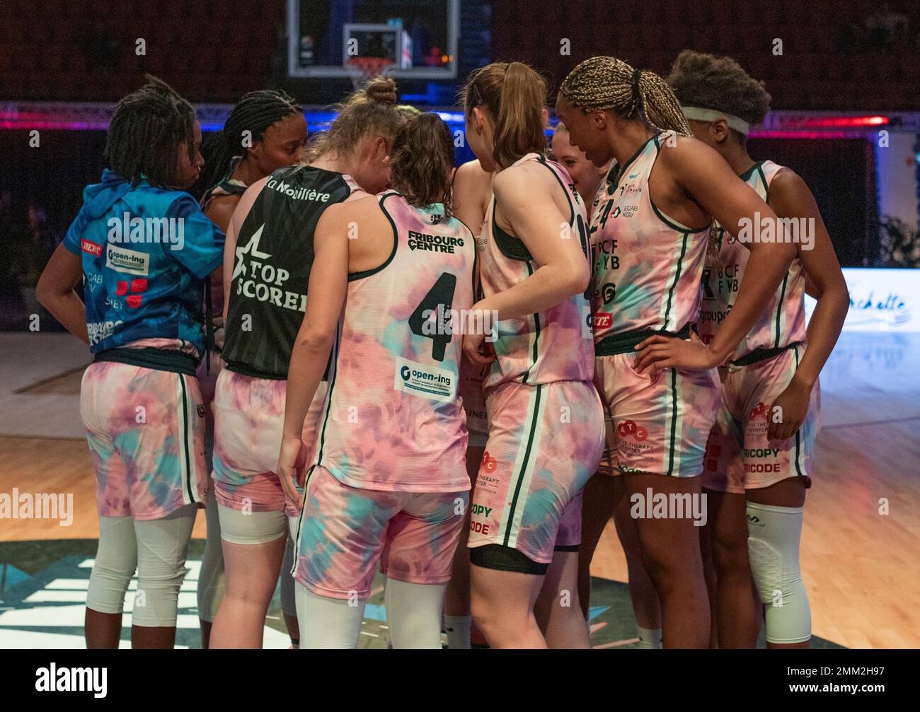 Montreux Switzerland, 01/29/2023: The BCF Elfic Bribourg team ...