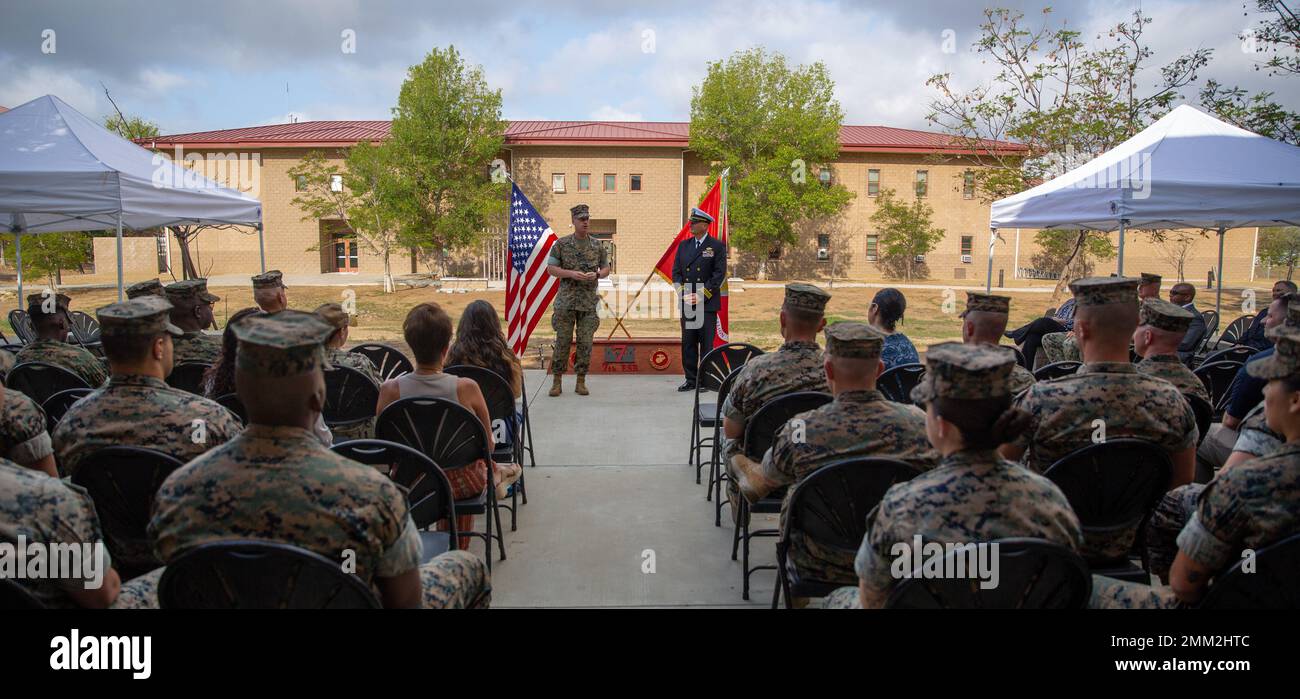 U.S. Navy Lt. Cmdr. Ryan Krause, left, a chaplain with 7th Engineer ...