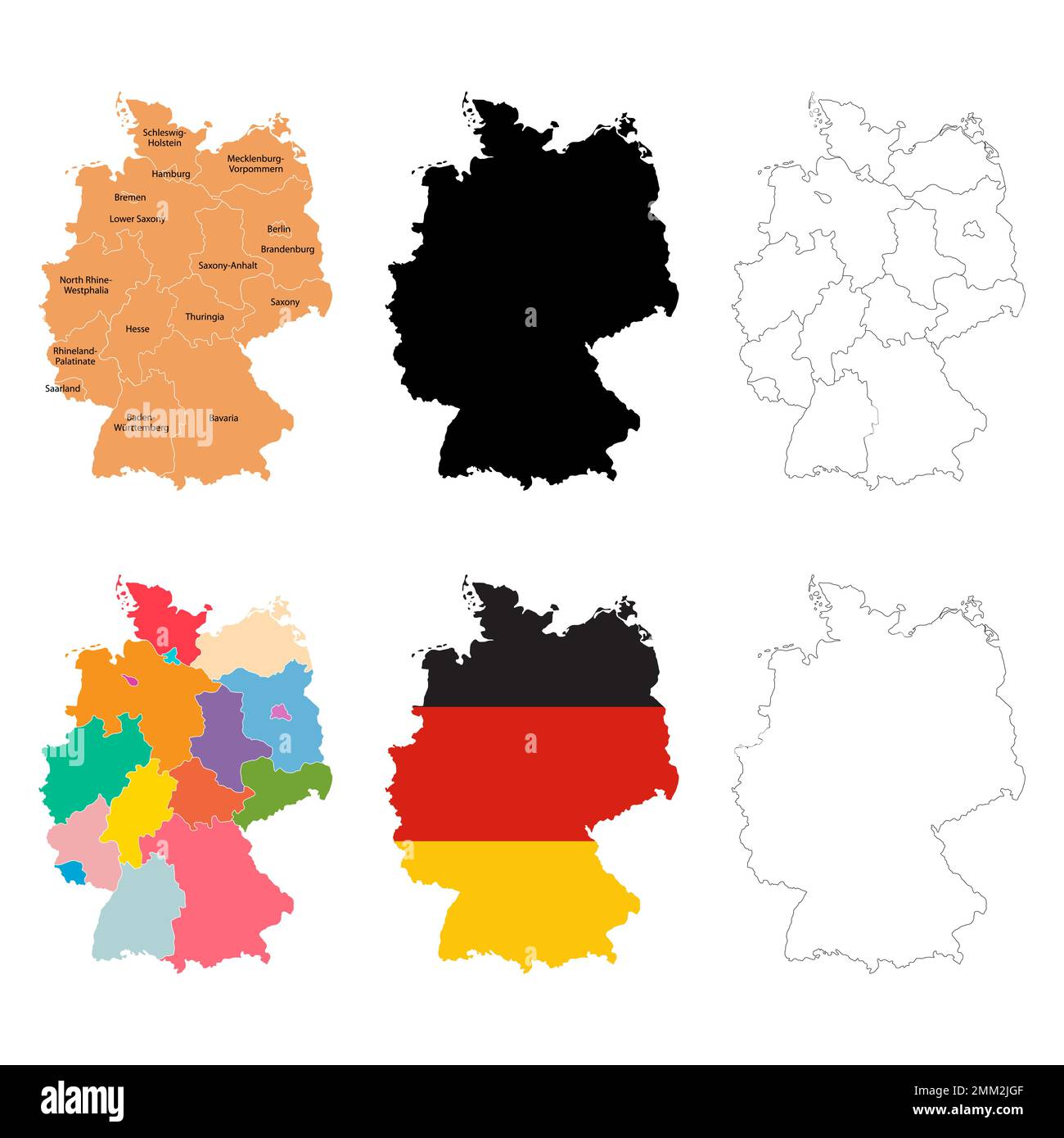 Set of Germany map icon, geography blank concept, isolated graphic ...
