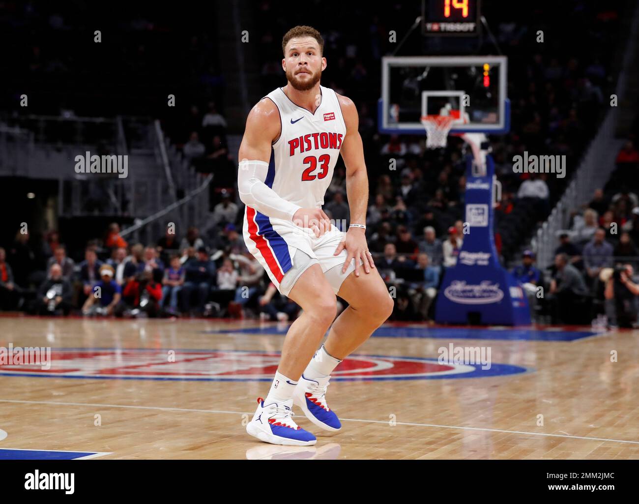 Detroit Pistons forward Blake Griffin waits on the inbound pass during ...