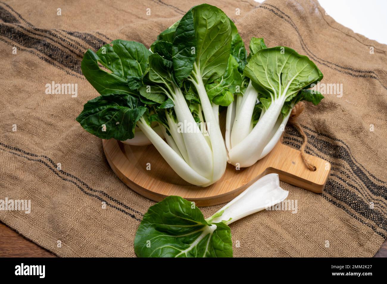 Young fresh organic white bok choy or bak choi Chinese cabbage ready to ...