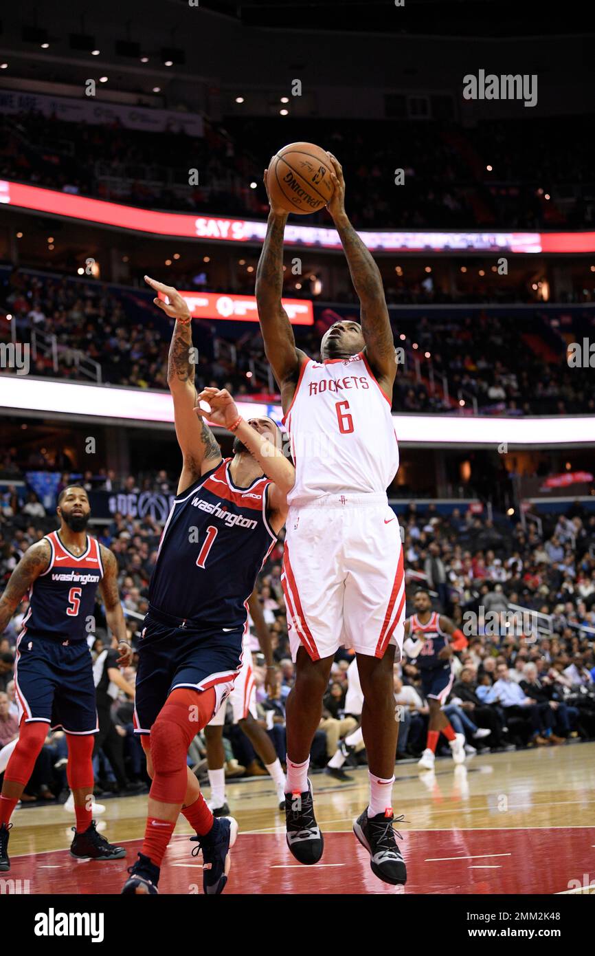 Houston Rockets forward Gary Clark (6) grans the ball against ...