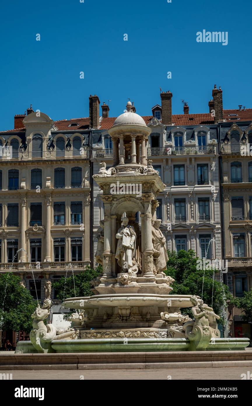 Tourist destination, views of fontain, houses in old central part of ...