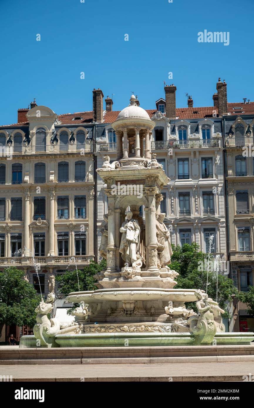 Tourist destination, views of fontain, houses in old central part of ...