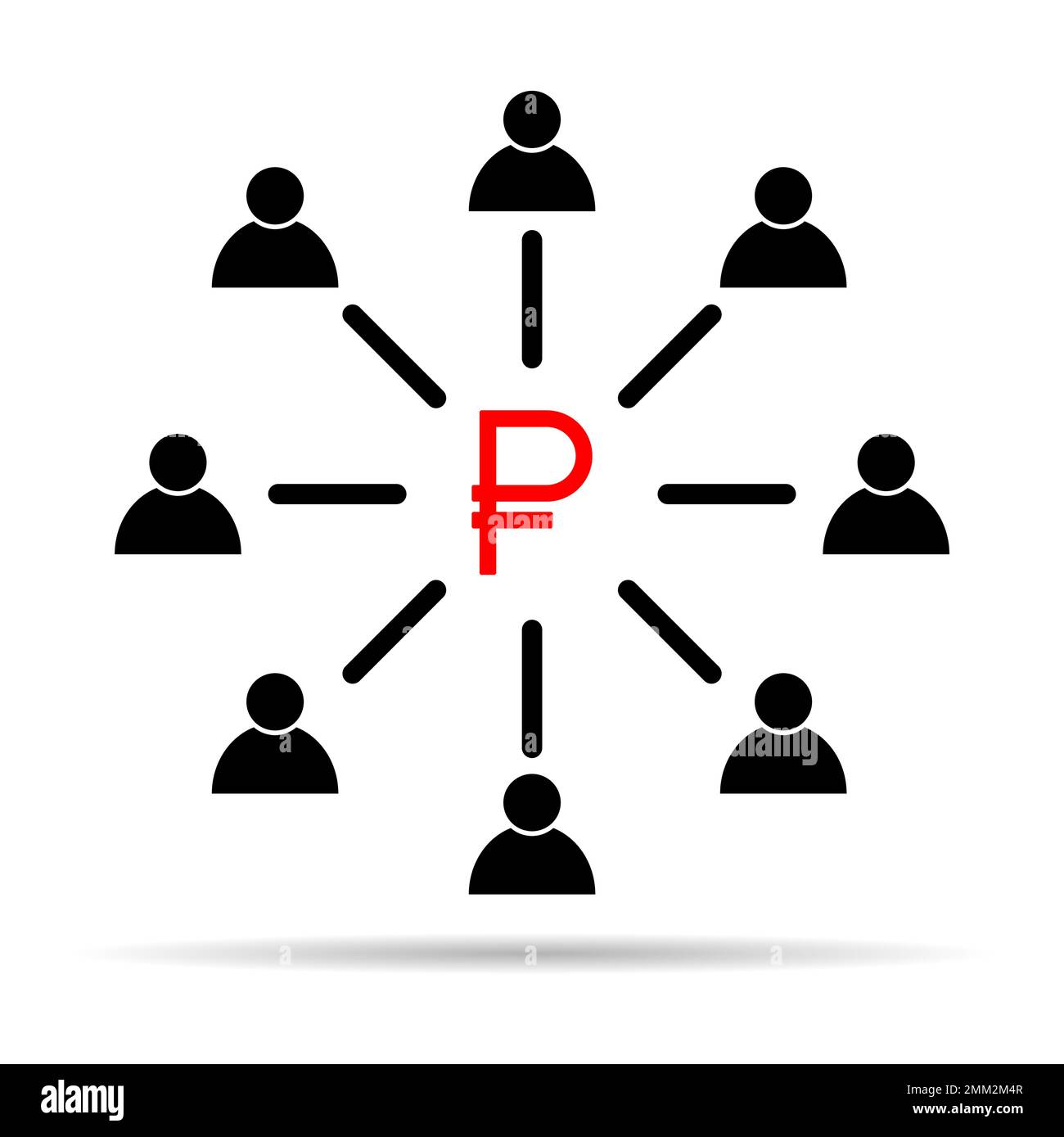 Employee engagement make money vector icon shadow, person web symbol ...