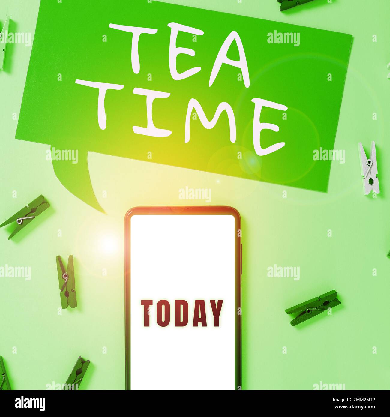 Sign displaying Tea Time. Business showcase the time in the afternoon ...