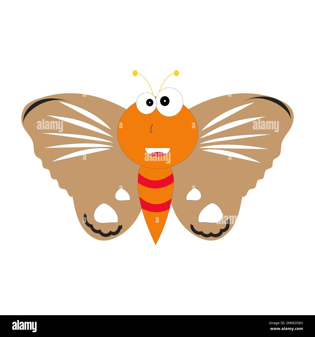 Cartoon butterfly illustration. Cute smiling character for childish ...